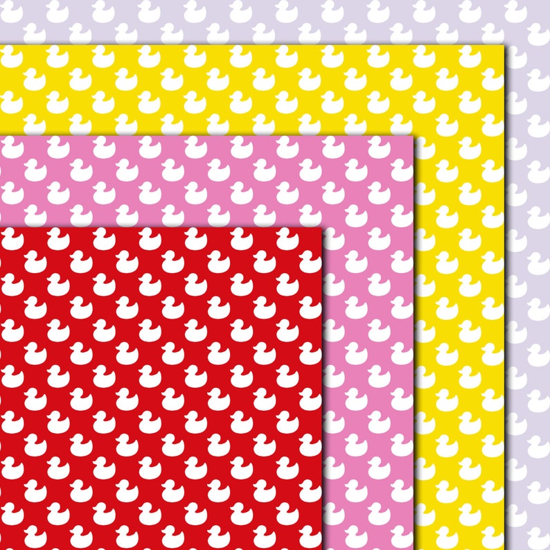 Duck Digital Paper, Baby Shower Scrapbook Papers, Rubber Duck Wallpaper ...