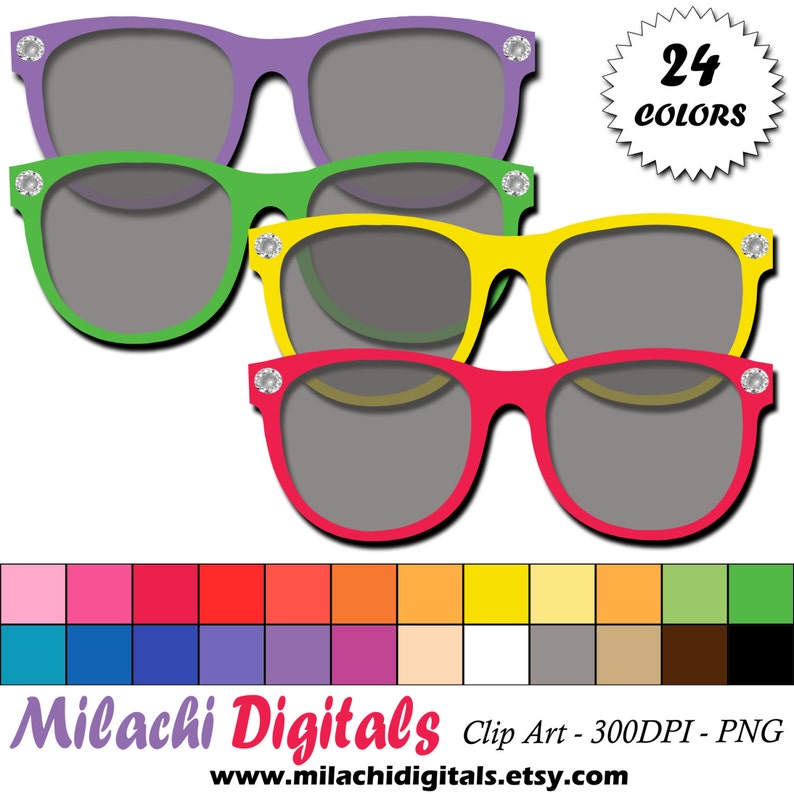 Sunglasses Clipart, Summer Clip Art, Beach Clipart, Pool Party Clipart ...