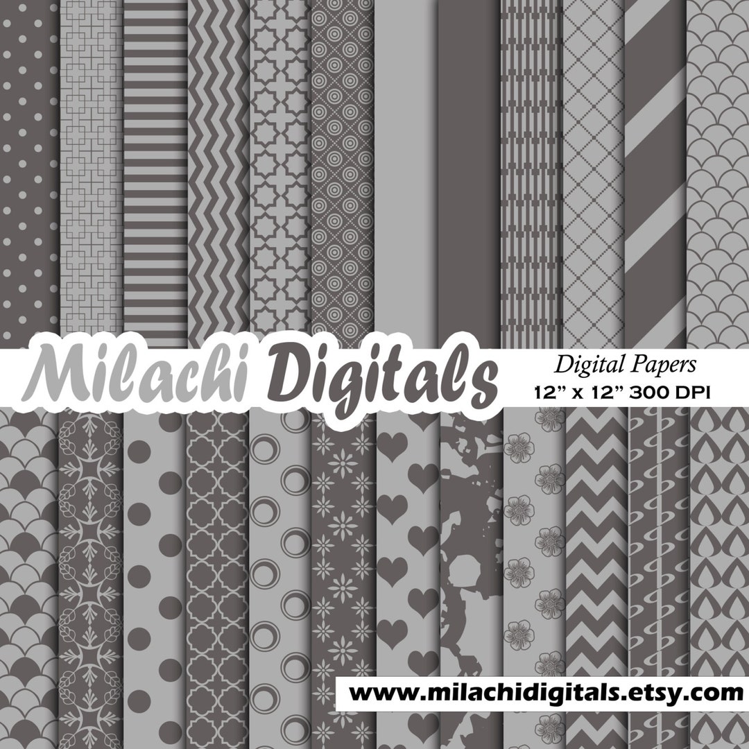 Gray Digital Paper, Background, Scrapbook Papers, Stripes, Chevron ...