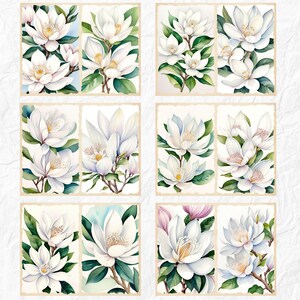 Magnolia Junk Journal Printable Pages, Floral Scrapbook Paper, Magnolia ...