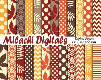 Thanksgiving Digital Paper Autumn Scrapbook Papers Turkey - Etsy