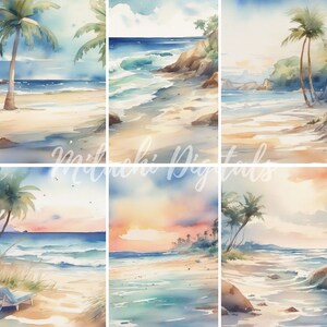 Beach Digital Paper Pack 8.5"x11", Summer Vibes Junk Journal Printable ...