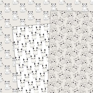 Cute Cats Digital Paper, Seamless 12"x12" Scrapbook Paper, Cat Junk ...