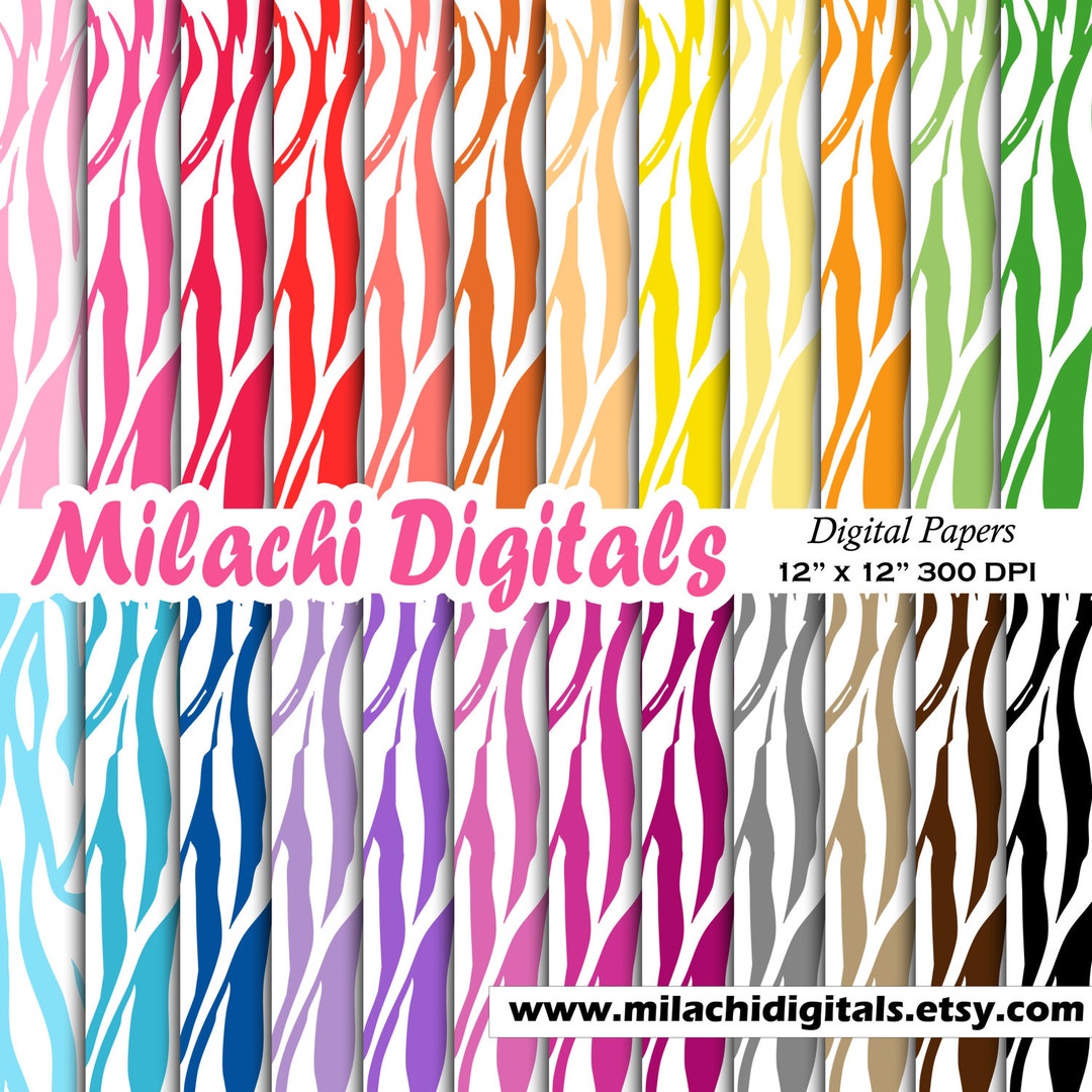 Tiger Print Digital Papers, Wild Animal Scrapbook Papers, Safari ...