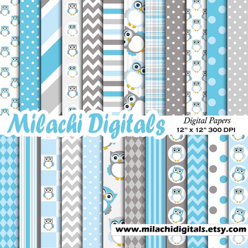 Blue and Green Digital Paper Scrapbook Papers Background - Etsy