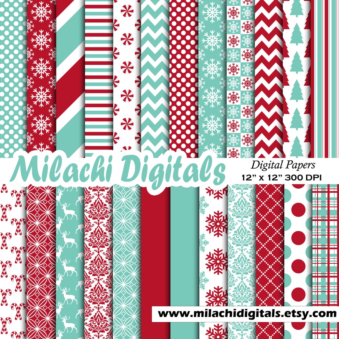 Winter Digital Paper, Christmas Scrapbook Papers, Snowflake Wallpaper ...