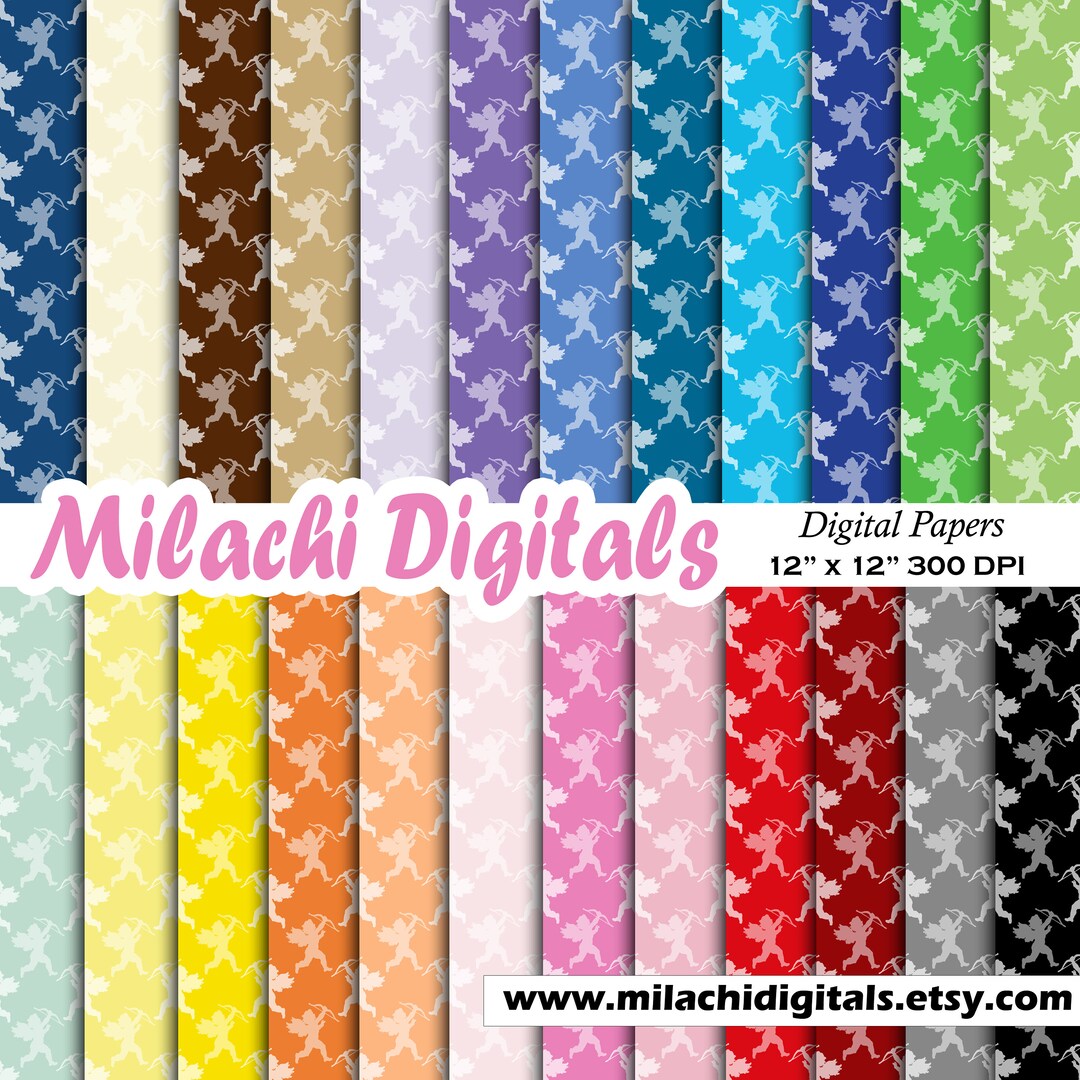 Cupid Digital Paper, Scrapbook Papers, Wallpaper, Background, Valentine ...
