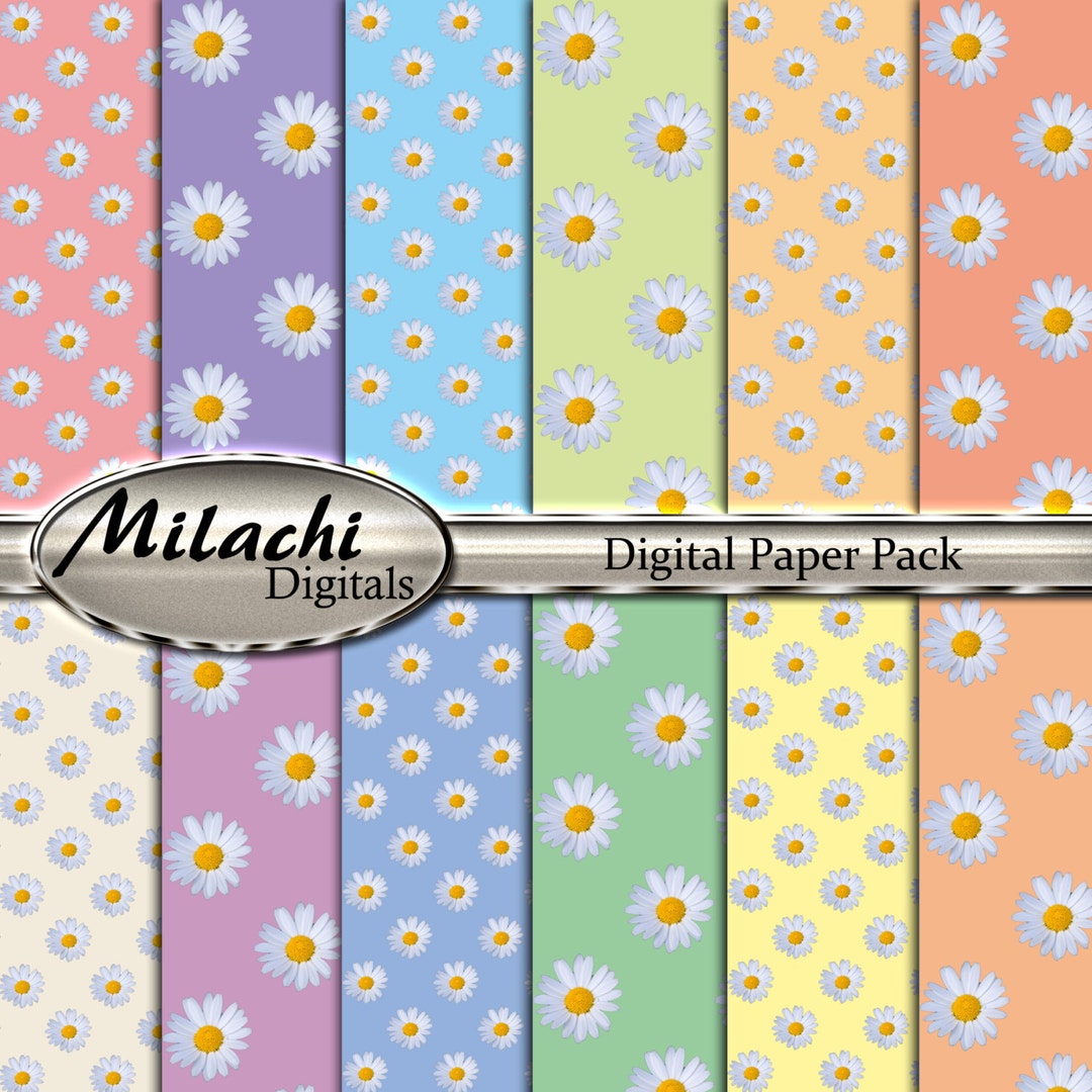 Daisy Digital Paper Pack - Commercial Use - Instant Download - M217 - Etsy