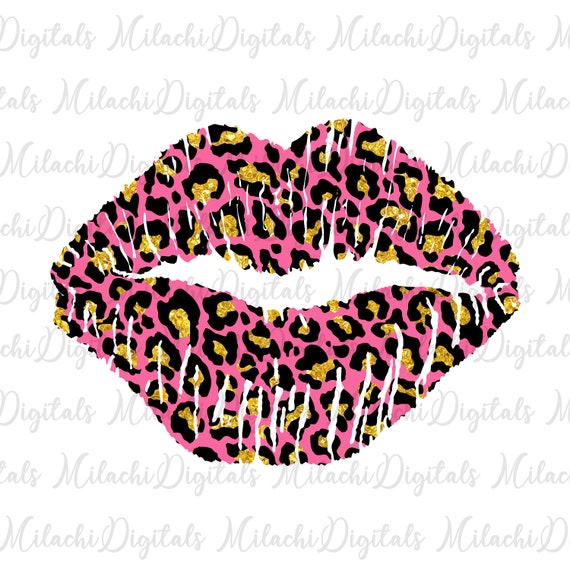 Valentine's Day Leopard Lips PNG Sublimation Download DTG - Etsy