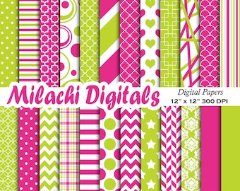 Pink and Lime Green | Etsy