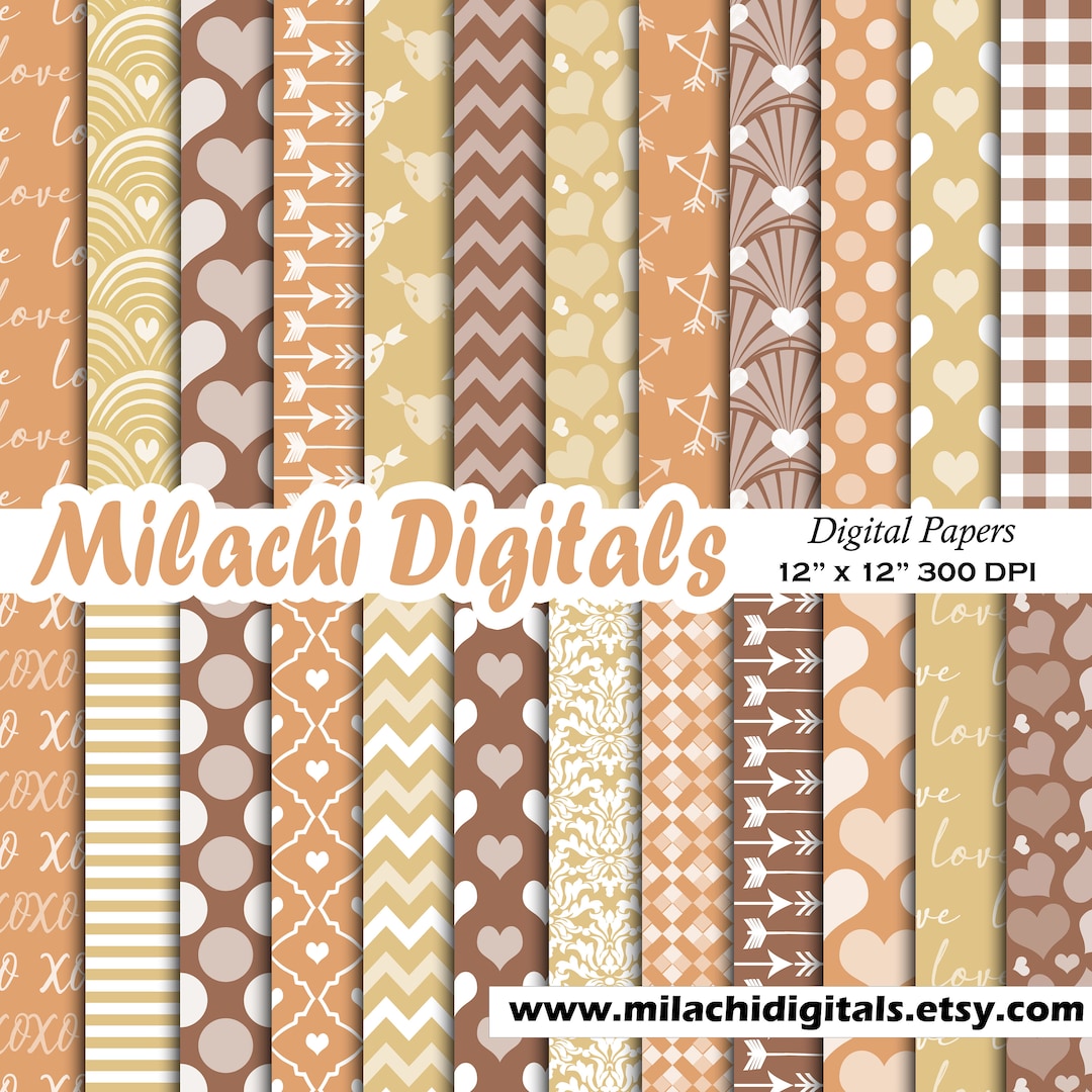 Valentine's Day Digital Paper Boho Seamless Patterns Valentine's Day ...