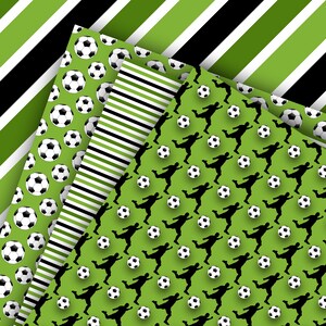 Green Soccer Digital Paper, Sport Scrapbook Papers, Football Background ...