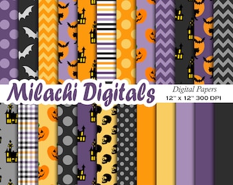 Halloween Digital Paper Trick or Treat Scrapbook Papers Boo | Etsy