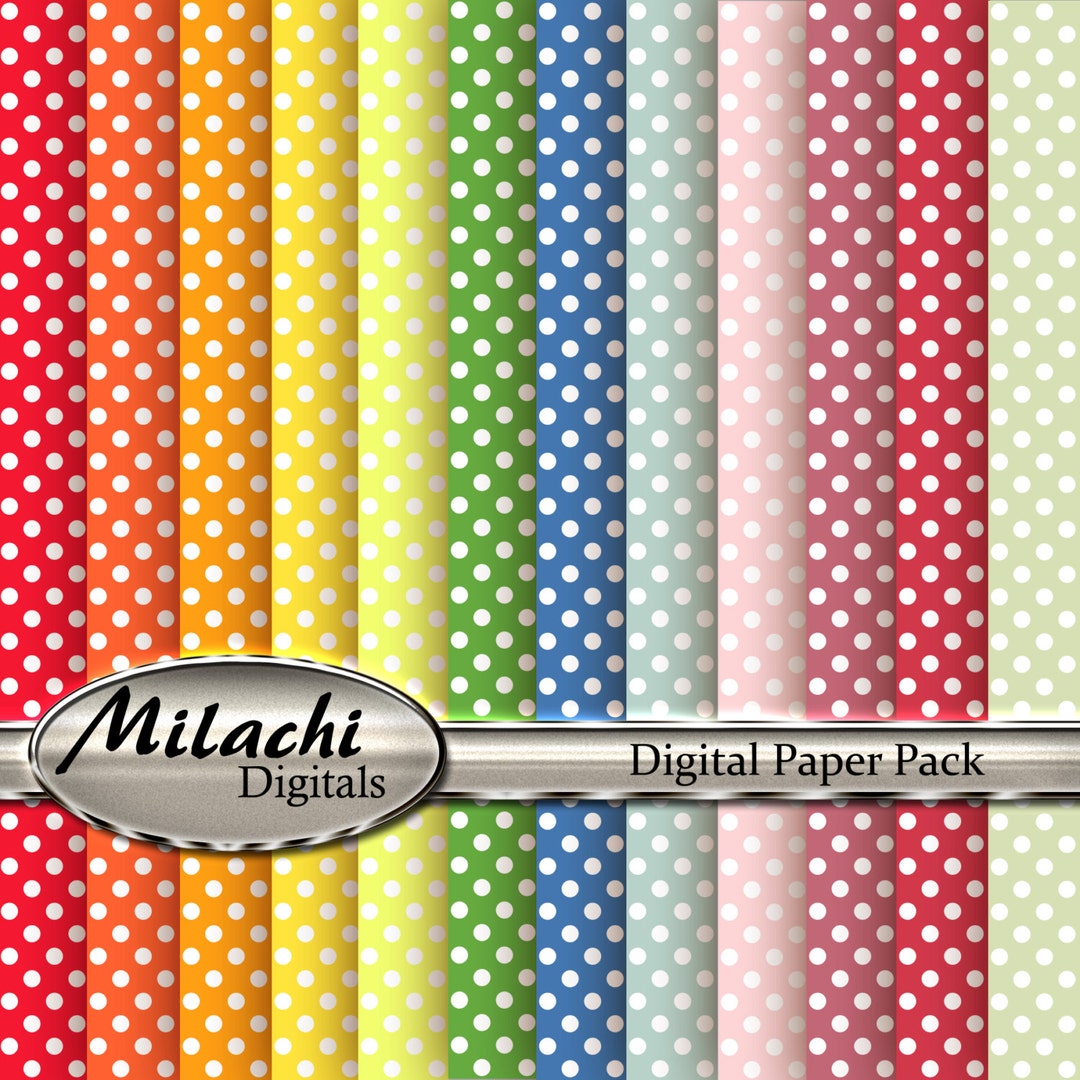 Polka Dots Digital Paper Pack - Commercial Use - Instant Download - M69 ...