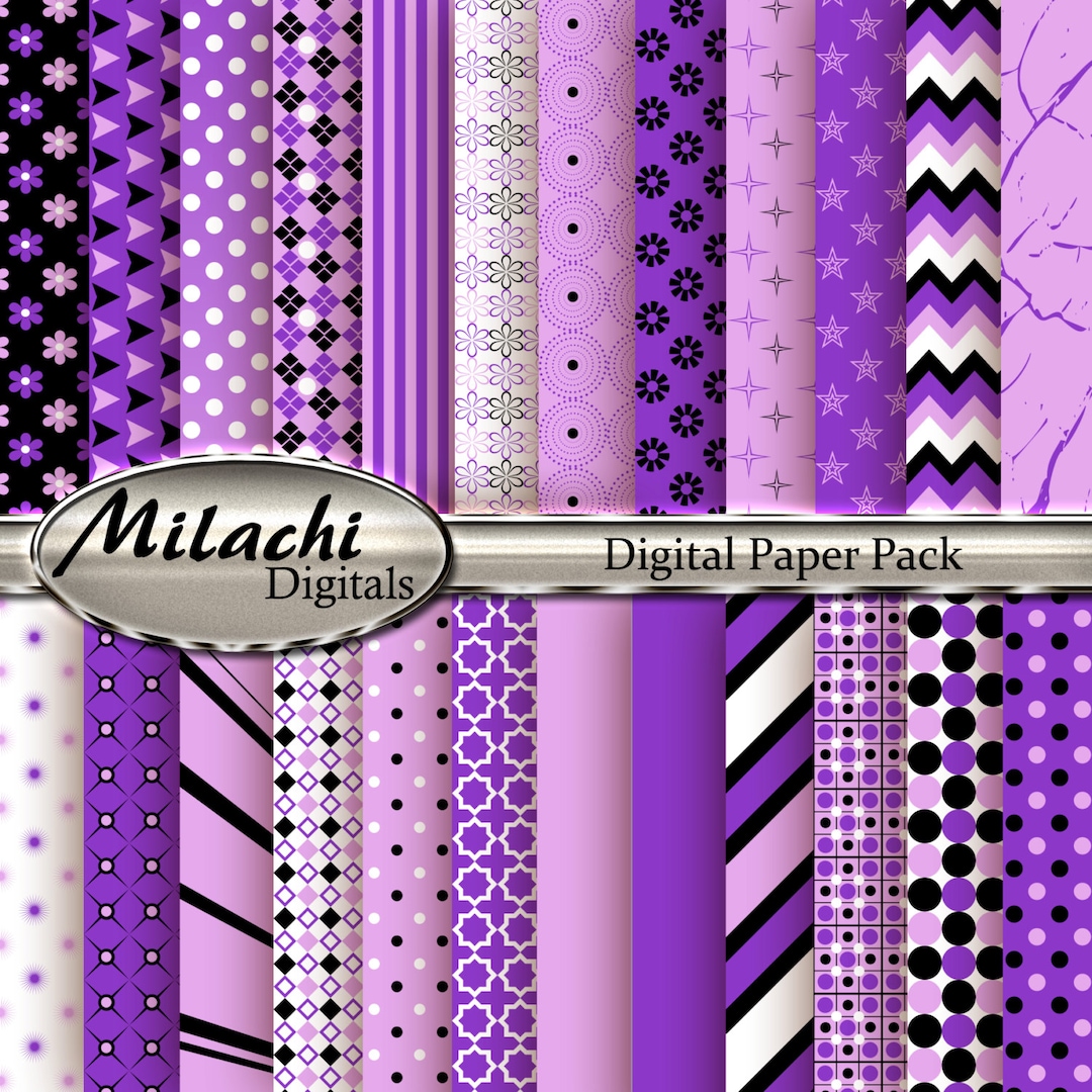 Blush Pink and Violet Digital Paper Pack, Scrapbook Papers, Commercial ...