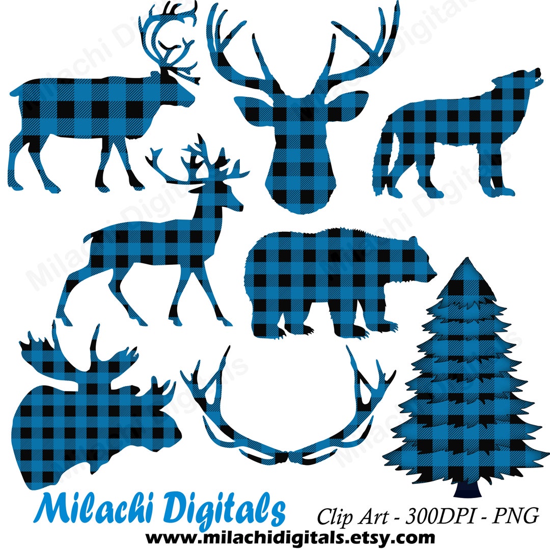 Buffalo Plaid Clipart, Lumberjack Clipart, Planner Stickers, Printable ...