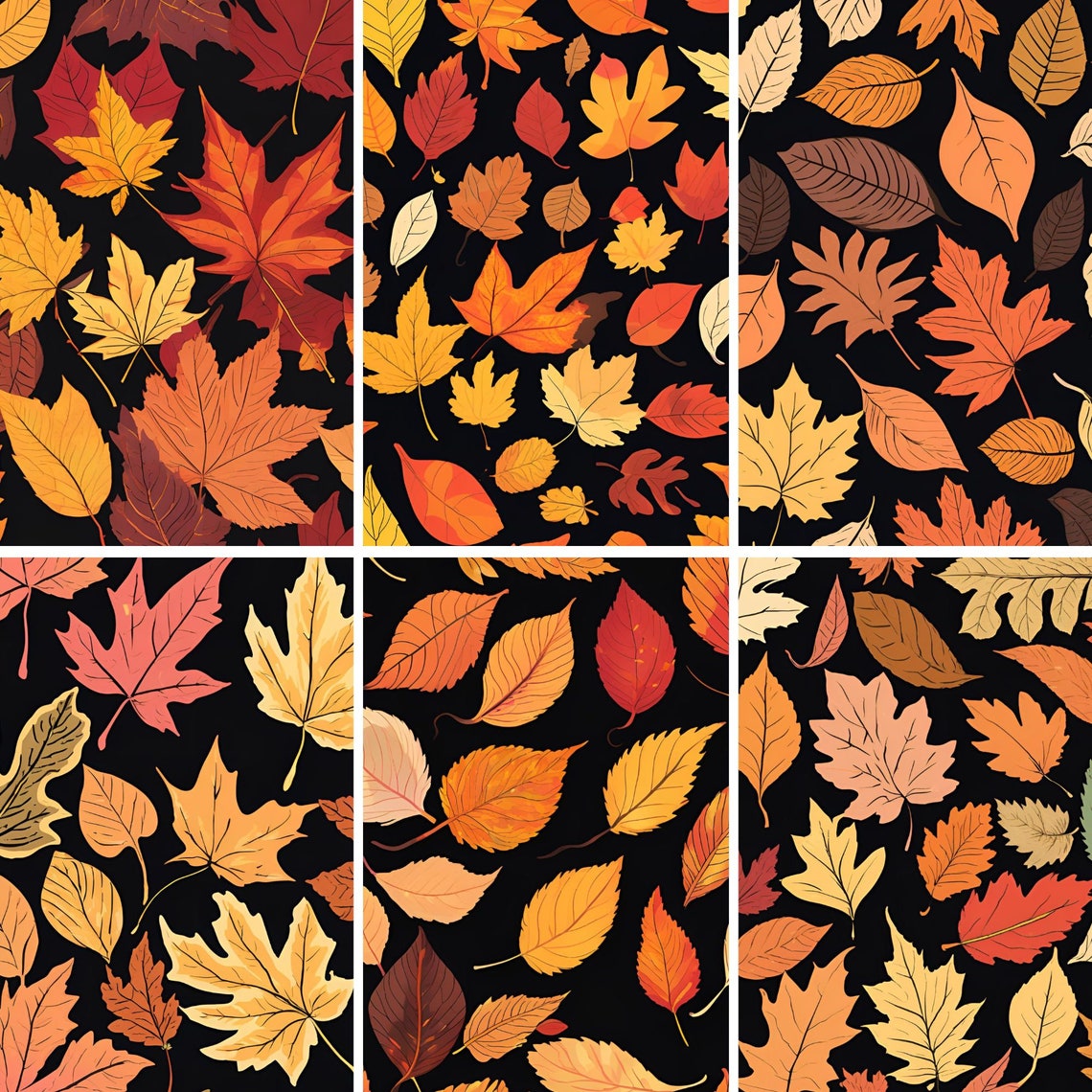 Autumn Leaves Digital Paper Pack 8.5"x11" Fall Junk Journal Printable ...