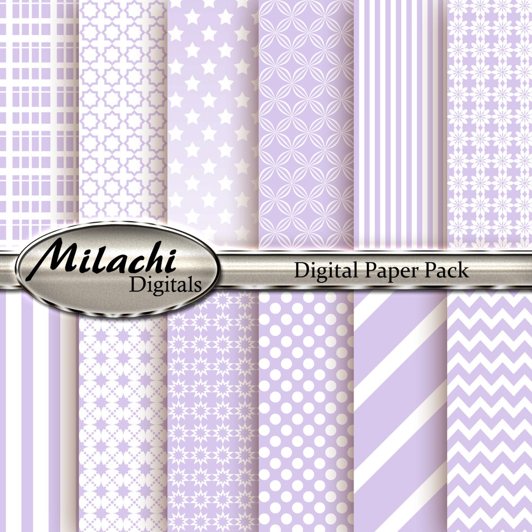 Lavender Digital Paper Pack - Commercial Use - Instant Download - M12 ...