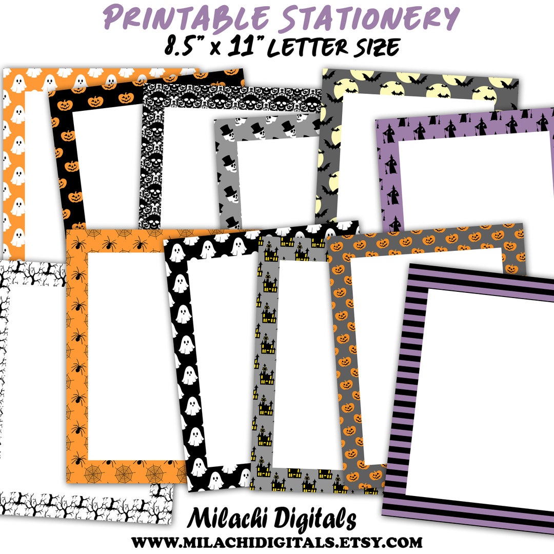 Printable Halloween Stationery, Trick or Treat Letter Paper, Halloween ...