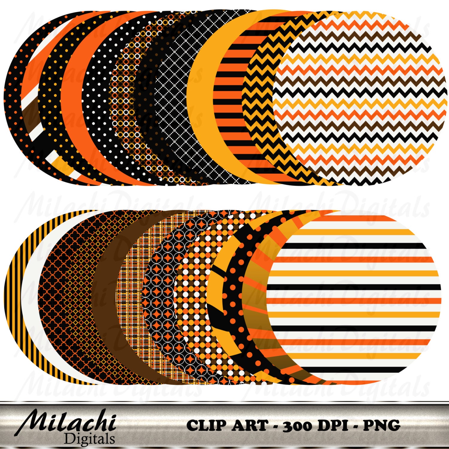 Halloween Circles Digital Clip Art Commercial Use Instant - Etsy