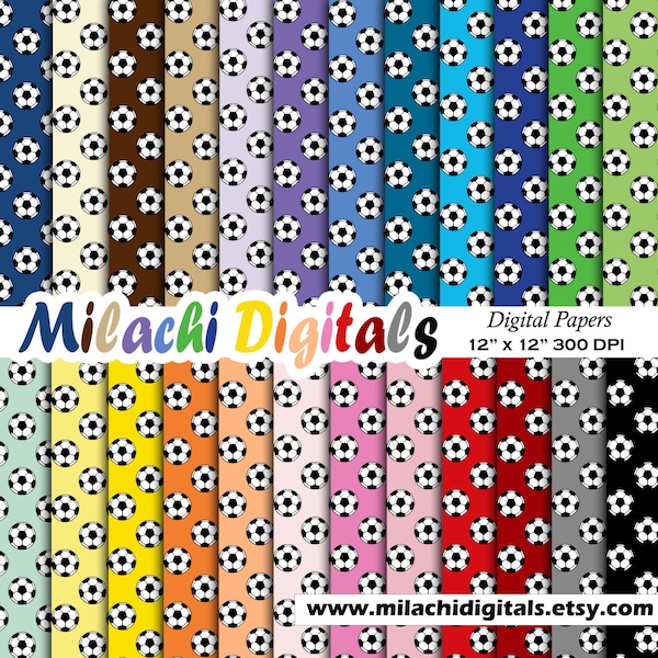 Soccer Digital Paper - Etsy