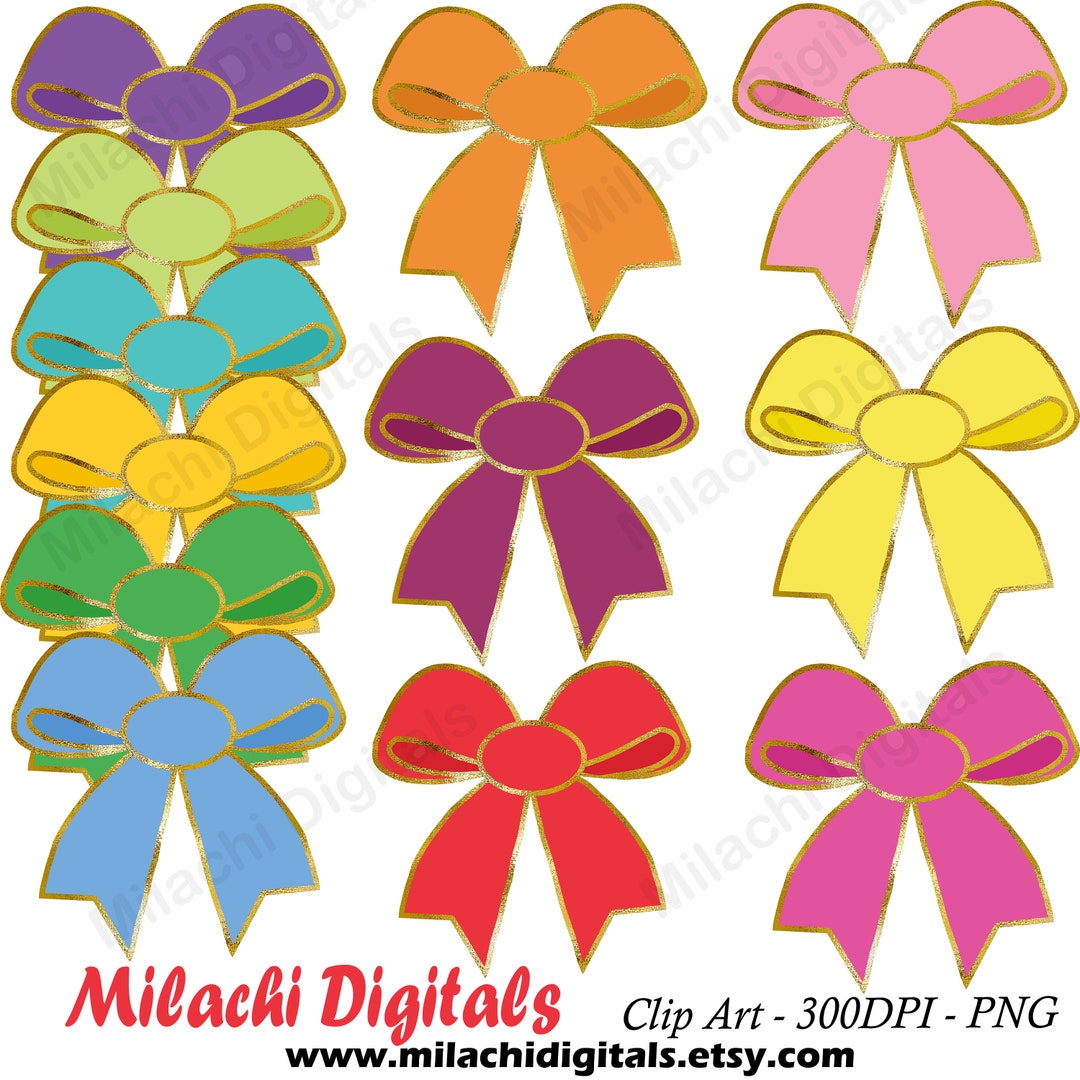 Ribbon Bow Clipart Holiday Clip Art Gold Png Christmas Printable ...