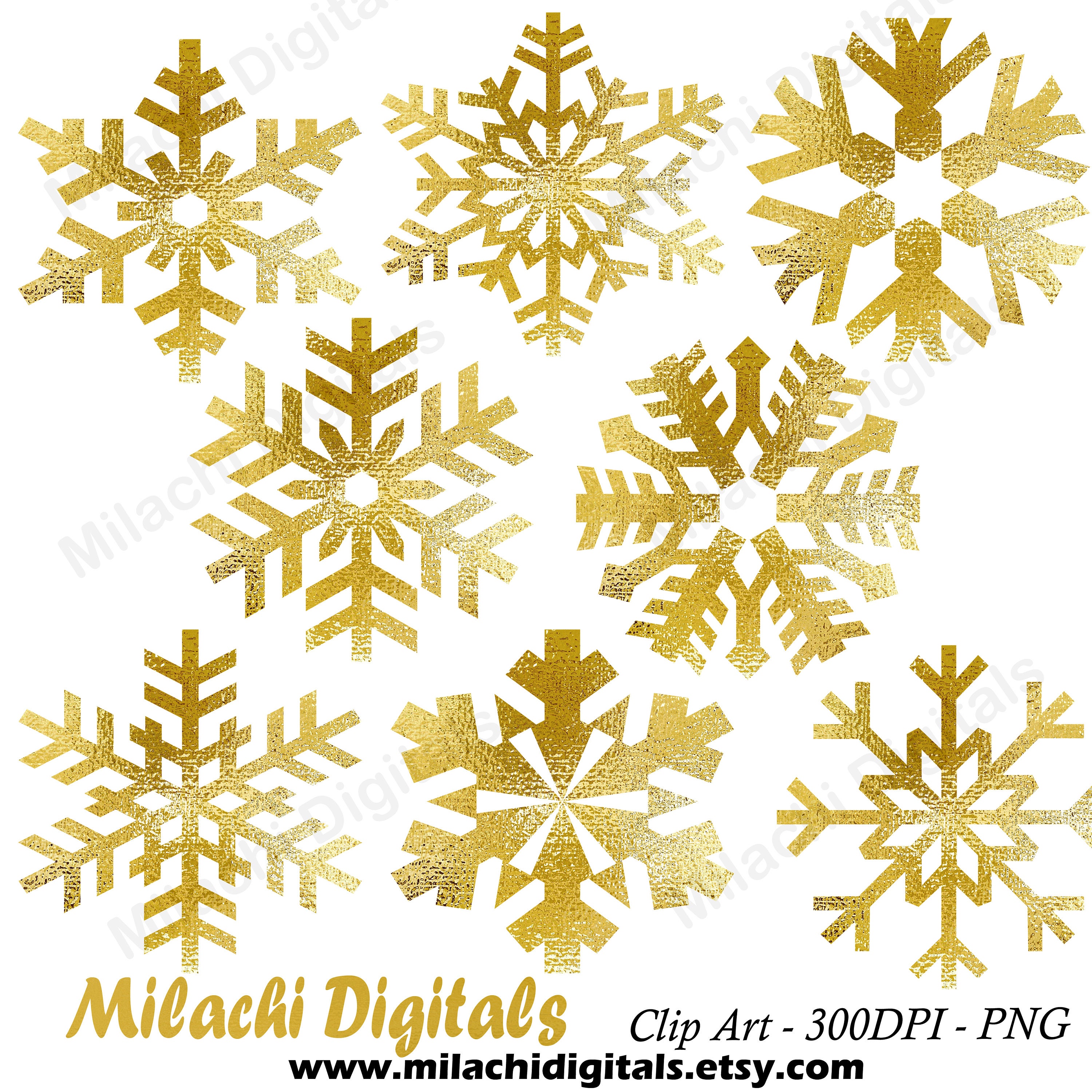 Gold Snowflake Clip Art