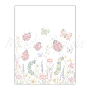 Cute Bugs Printable Stationery | Lined & Unlined Paper PDF and JPG ...
