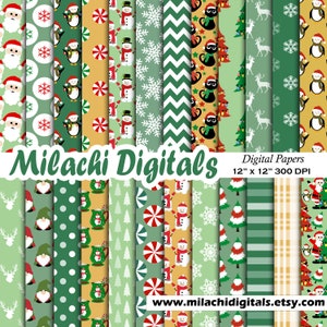 Christmas Digital Paper Pack Seamless Pattern, Scrapbook Papers, DIY ...