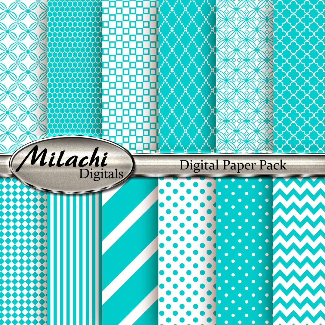 Robin Egg Blue Digital Paper Pack - Commercial Use - Instant Download ...