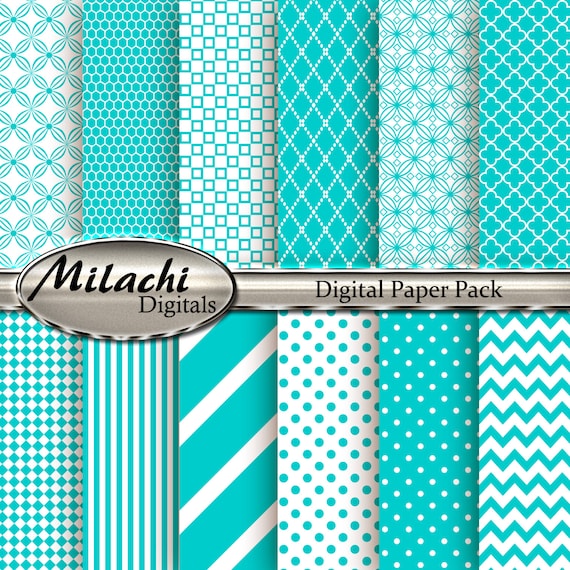 Robin Egg Blue Digital Paper Pack Commercial Use Instant | Etsy