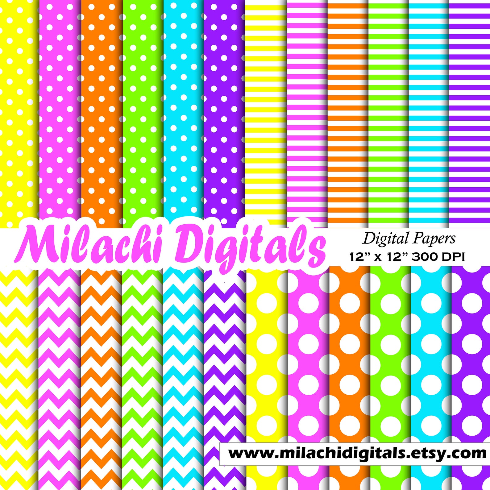 Neon Digital Paper, Neon Scrapbook Papers, Neon Wallpaper, Brights ...