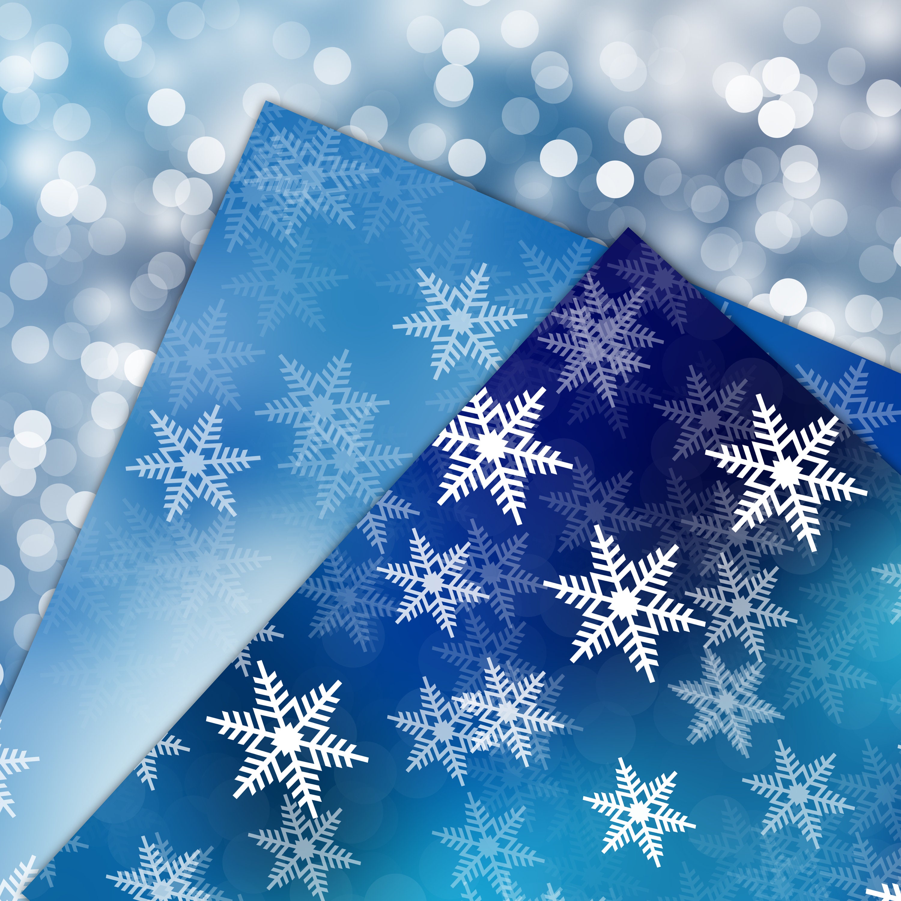 Blue Christmas Bokeh Digital Paper Printable Scrapbook Paper - Etsy UK