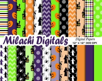 Halloween Digital Paper Trick or Treat Scrapbook Papers Boo | Etsy