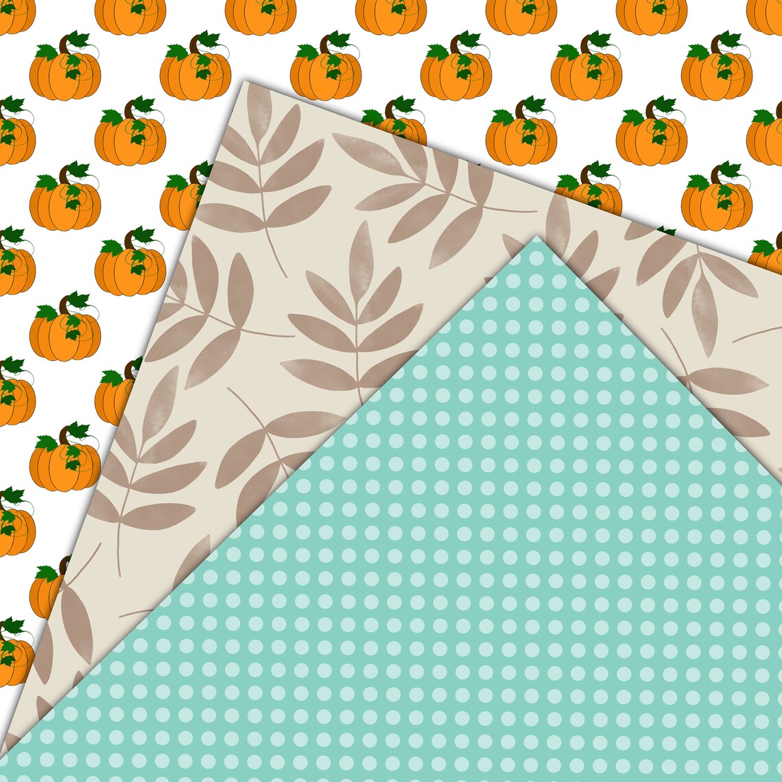 Thanksgiving Digital Paper, Fall Scrapbook Papers, Autumn, Leaves ...