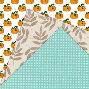 Thanksgiving Digital Paper, Fall Scrapbook Papers, Autumn, Leaves ...