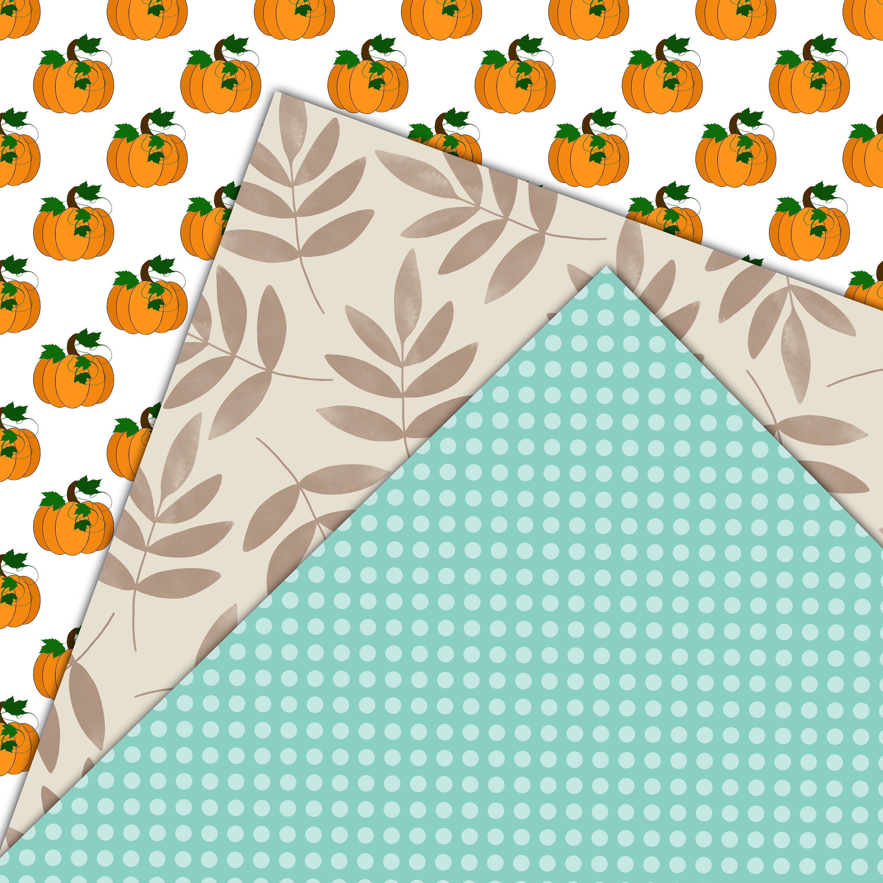 Thanksgiving Digital Paper, Fall Scrapbook Papers, Autumn, Leaves ...