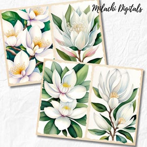 Magnolia Junk Journal Printable Pages, Floral Scrapbook Paper, Magnolia ...
