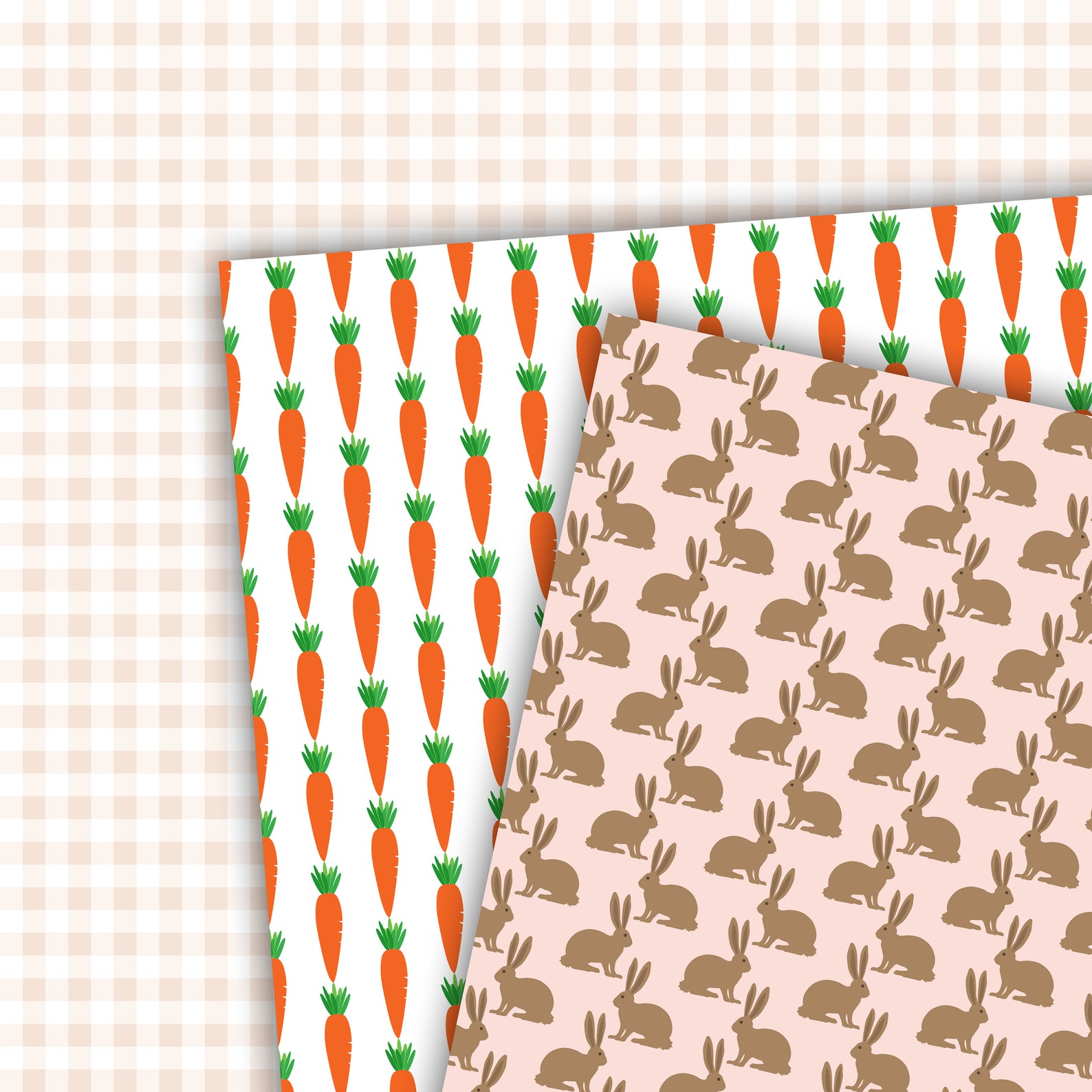 Easter Bunny Digital Paper, Seamless Backgrounds, Spring Scrapbook ...