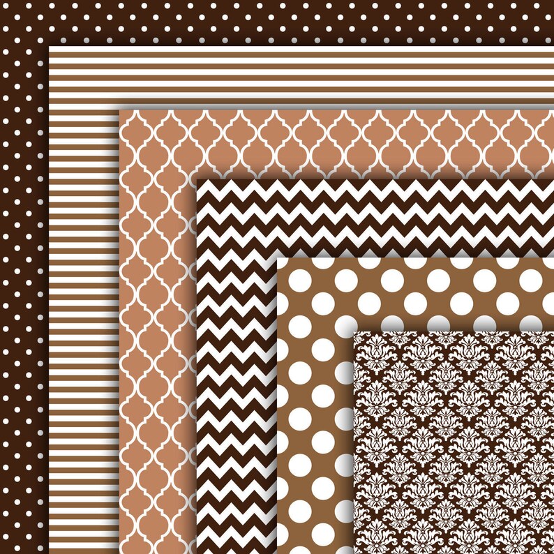 Brown Digital Paper Scrapbook Papers Background Polka Dots - Etsy
