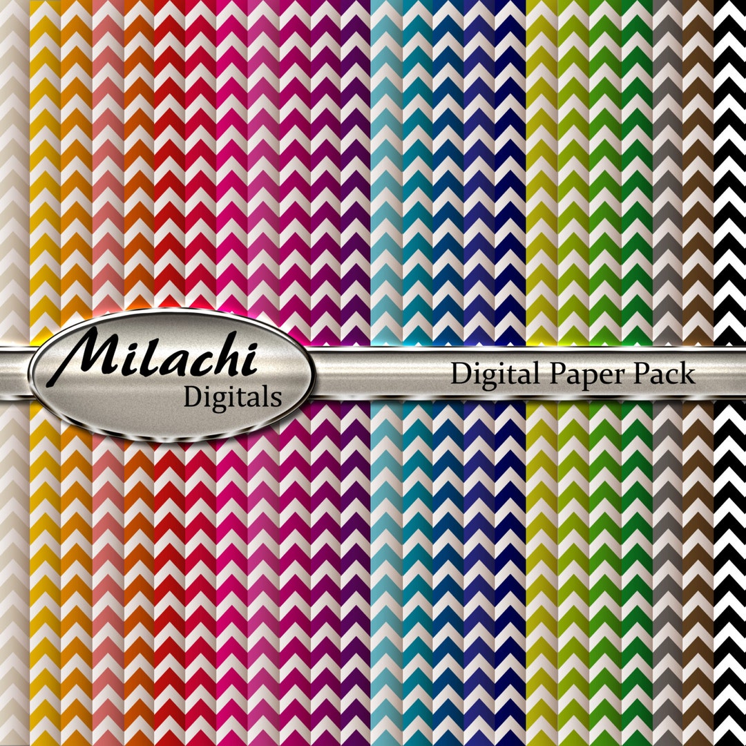 Rainbow Chevron Digital Paper Pack - Commercial Use - Instant Download ...
