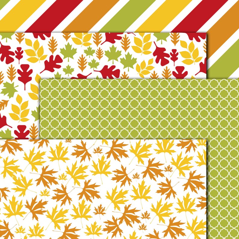 Fall Digital Paper, Thanksgiving Scrapbook Papers, Leaf Wallpaper ...