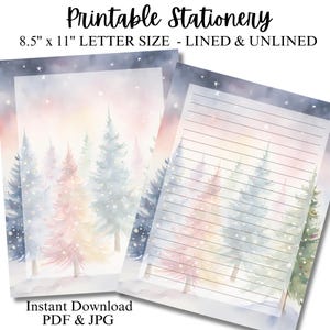Printable Writing Paper Christmas Tree Stationery, Digital Paper for ...