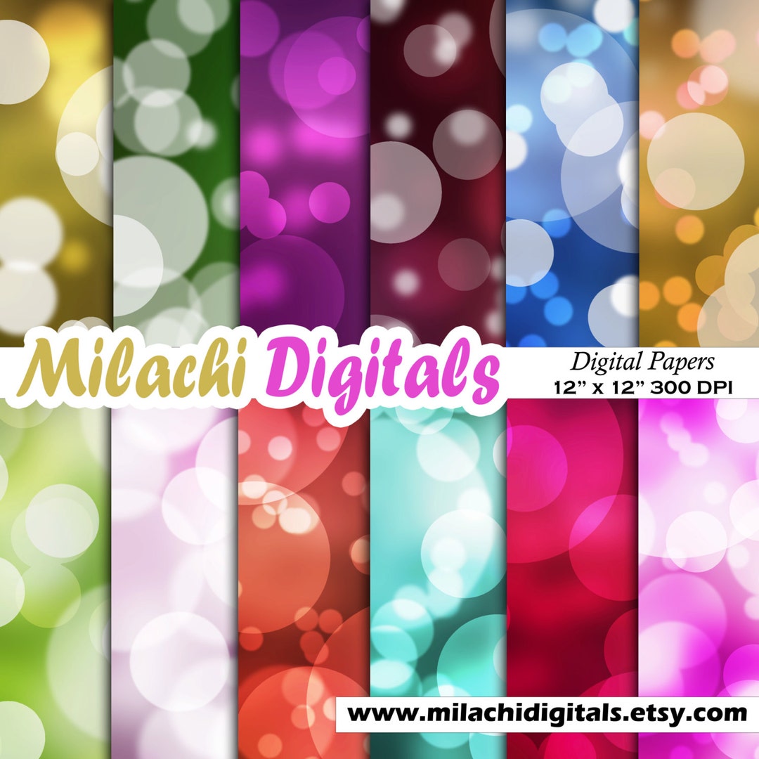 Bokeh Digital Paper Pack, Commercial Use, Holiday, Birthday, Wedding ...