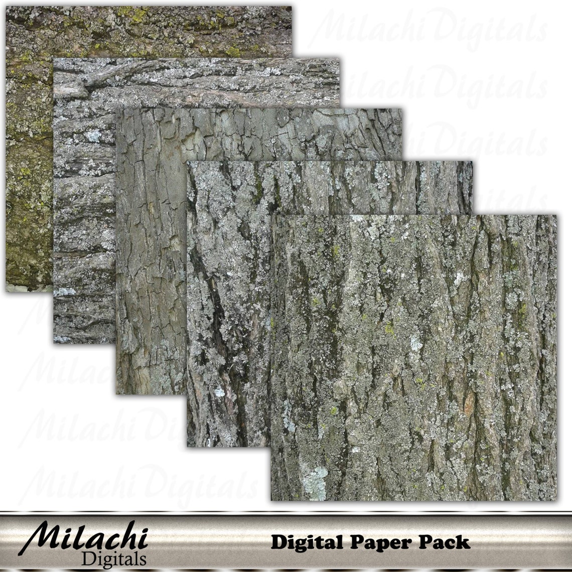 Tree Skin Textures Digital Paper Pack Scrapbook Papers | Etsy