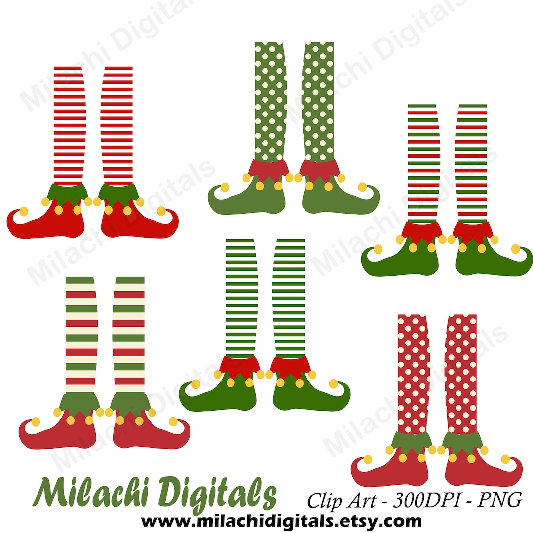 Elf Feet Clipart Christmas Digital Scrapbooking Santa's Little Helpers ...