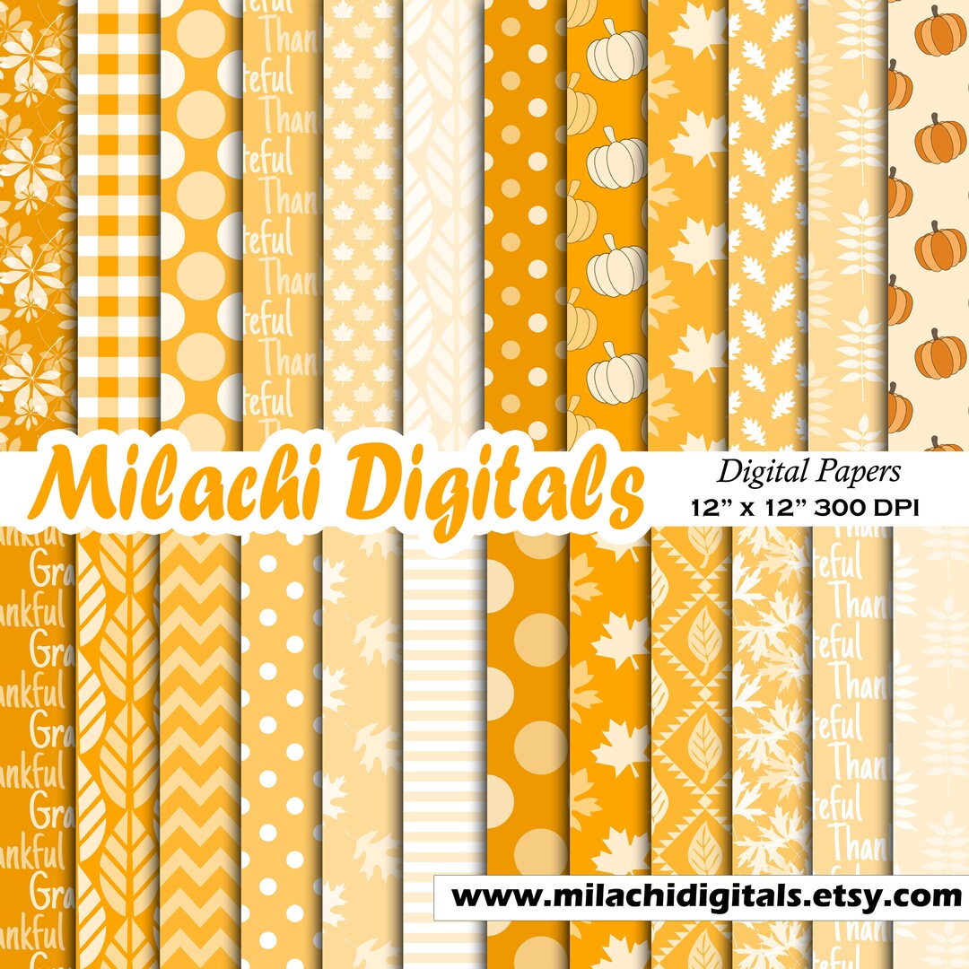 Fall Digital Paper Seamless Patterns Thanksgiving Scrapbook Papers ...