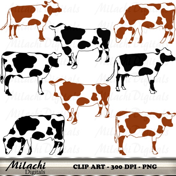 Cow Clipart Digital Clip Art Commercial Use Instant | Etsy