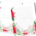 Printable Writing Paper Christmas Poinsettia Stationery, Digital Paper ...