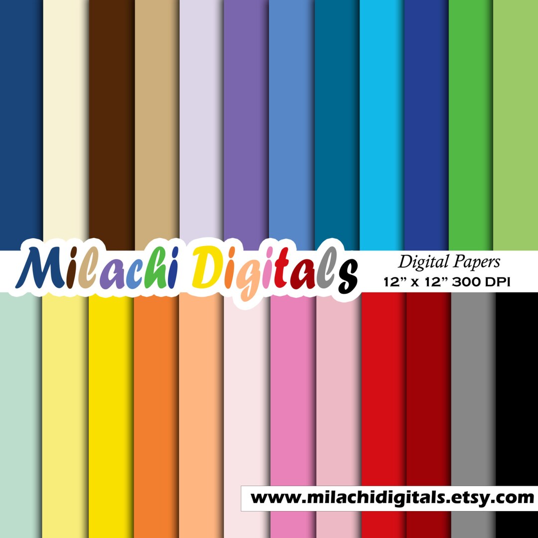 Solid Colors Digital Paper, Scrapbook Pages, Digital Background ...